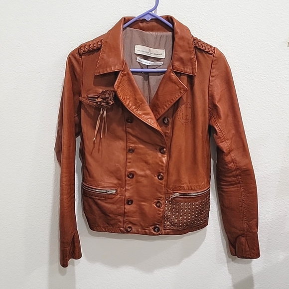Golden Goose | Jackets & Coats | Xs Golden Goose Brown Leather Jacket ...